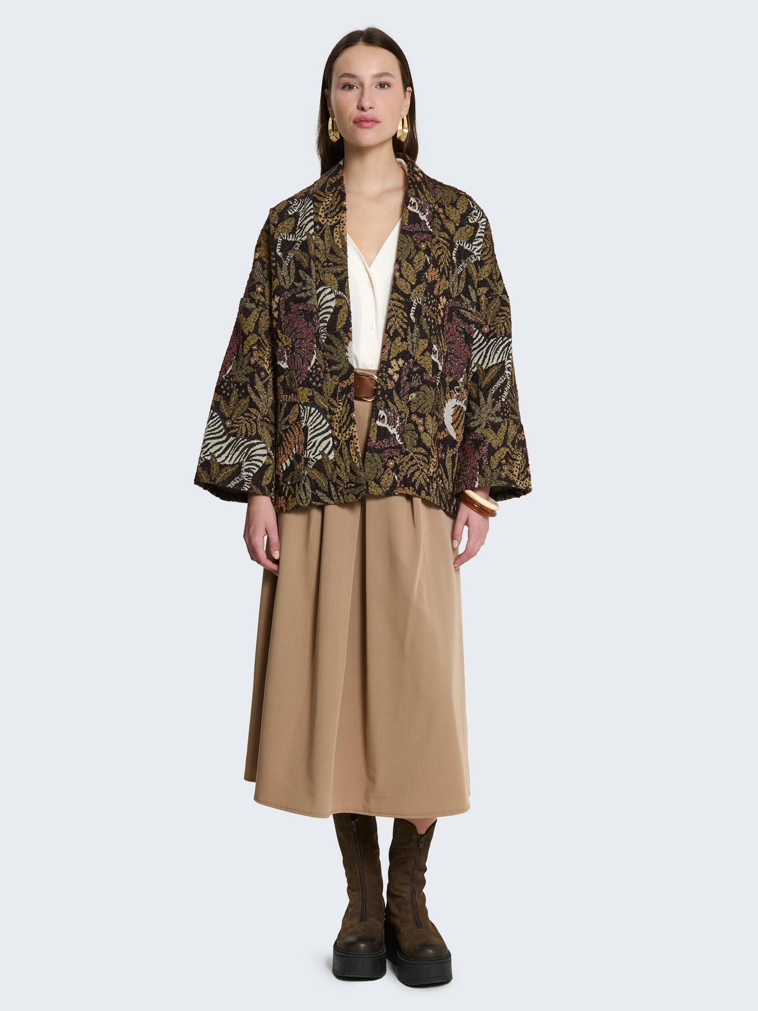 Cotton skirt with belt | Omai